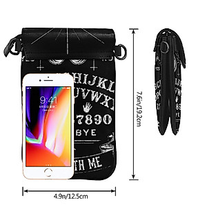 Small Crossbody Cell Phone Purse for Women, Girls, Ladies, Universal Multipurpose Vintage Skeleton Magic Board Black Cell Phone Wallet Purse with Shoulder Strap