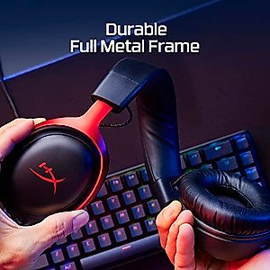 HyperX Cloud III – Wired Gaming Headset, PC, PS5, Xbox Series X|S, Angled 53mm Drivers, DTS, Memory Foam, Durable Frame, Ultra-Clear 10mm Mic, USB-C, USB-A, 3.5mm – Black