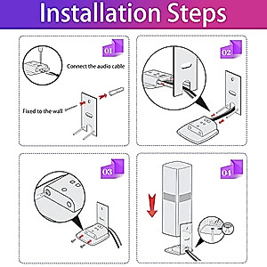 Bedycoon Pair Steel Black Wall Mount Brackets Replacement Compatible with Bose OmniJewel Lifestyle 650 Home Entertainment System and Bose Surround Speakers 700