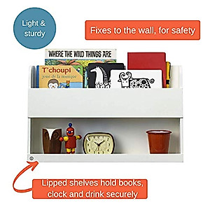 Tidy Books® Bunk Bed Accessories Shelf (Age 6-99) The Original Bunk Bed Buddy™, Bedside Shelf, White Shelves for Kids Room, Loft Bed Shelf, Wood, 13 x 20.9 x 4.7, Eco Friendly, Handmade