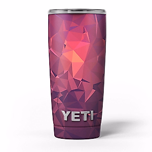 Design Skinz Dark Pink Geometric V19 - Skin Decal Vinyl Wrap Kit Compatible with The Yeti Rambler Cooler Tumbler Cups