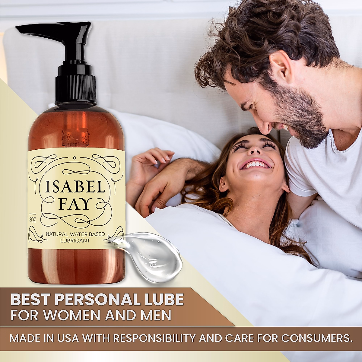 Isabel Fay Natural Water Based Personal Lubricant for Sensitive Skin, NO Parabens, NO Glycerin, 16 oz