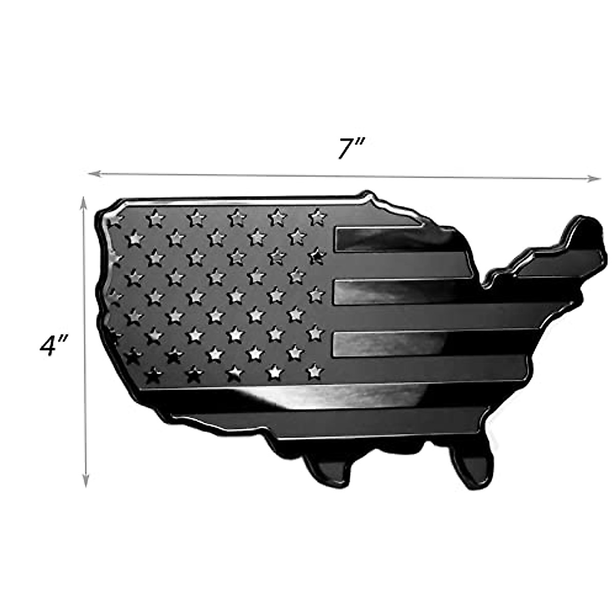 eVerHITCH USA Map Flag Metal Trailer Hitch Cover Heavy Duty for Trucks Cars SUV (Fits 2" Receiver, Black Map)