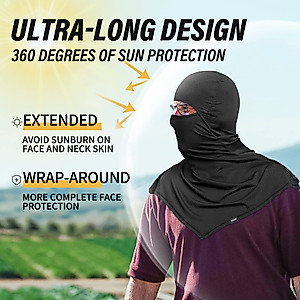 Balaclava Summer Protection Face Mask Breathable Motorcycle Hood Helmet Liners Outdoor Cycling Hiking Sports Black