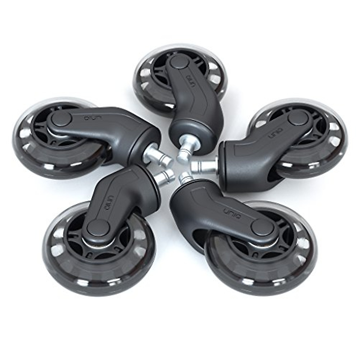 Rollerblade Office Chair Wheels (Set of 5) - Traditional Caster Wheels Replacement Set - Perfect Substitute for Office Chair Mat for Hardwood Floor - Rolls Smoothly & Quietly