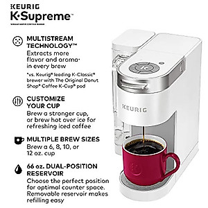 Keurig® K-Supreme Single Serve K-Cup Pod Coffee Maker, MultiStream Technology, White