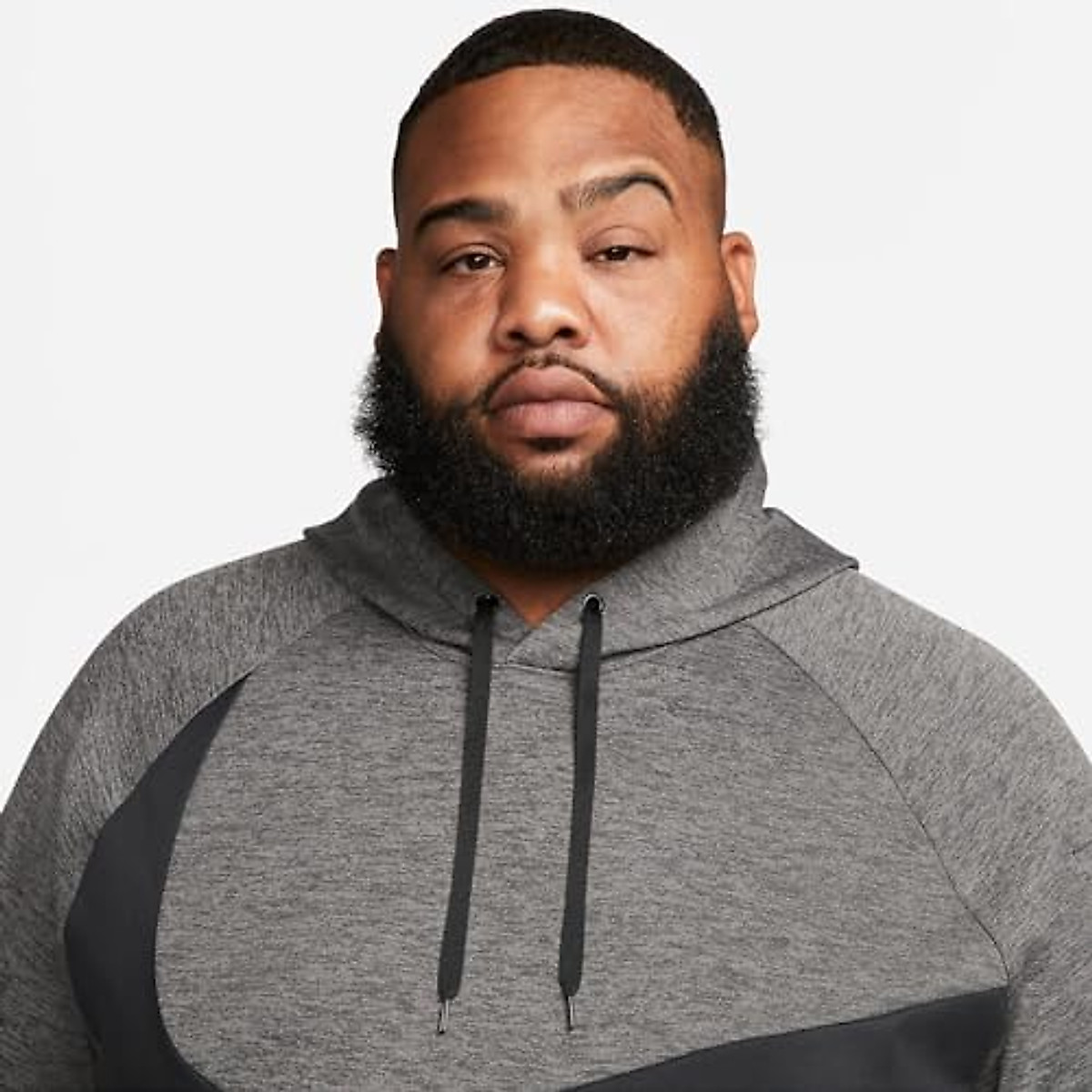 Nike Therma-FIT Men's Pullover Fitness Hoodie, (Small, Charcoal Heather/Dark Smoke)