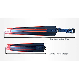 Fat-Cattie Adjustable Road Mountain Bike Bicycle Cycling Tire Front/Rear Mud Guards Mudguard Fenders Set (Blue)