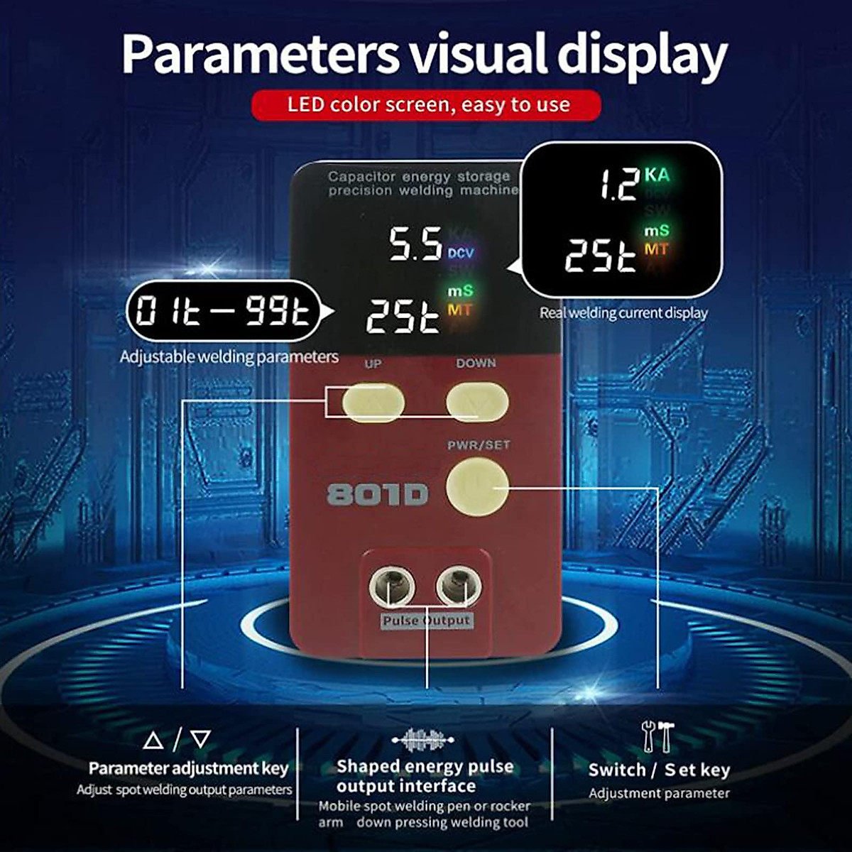 GAOMIN Portable Battery Spot Welder,Battery Welding Machine,Battery Handheld Spot Welder Battery Welding Machine Digital Display Led Pulse Spot Welder,with Pen and Foot Pedal