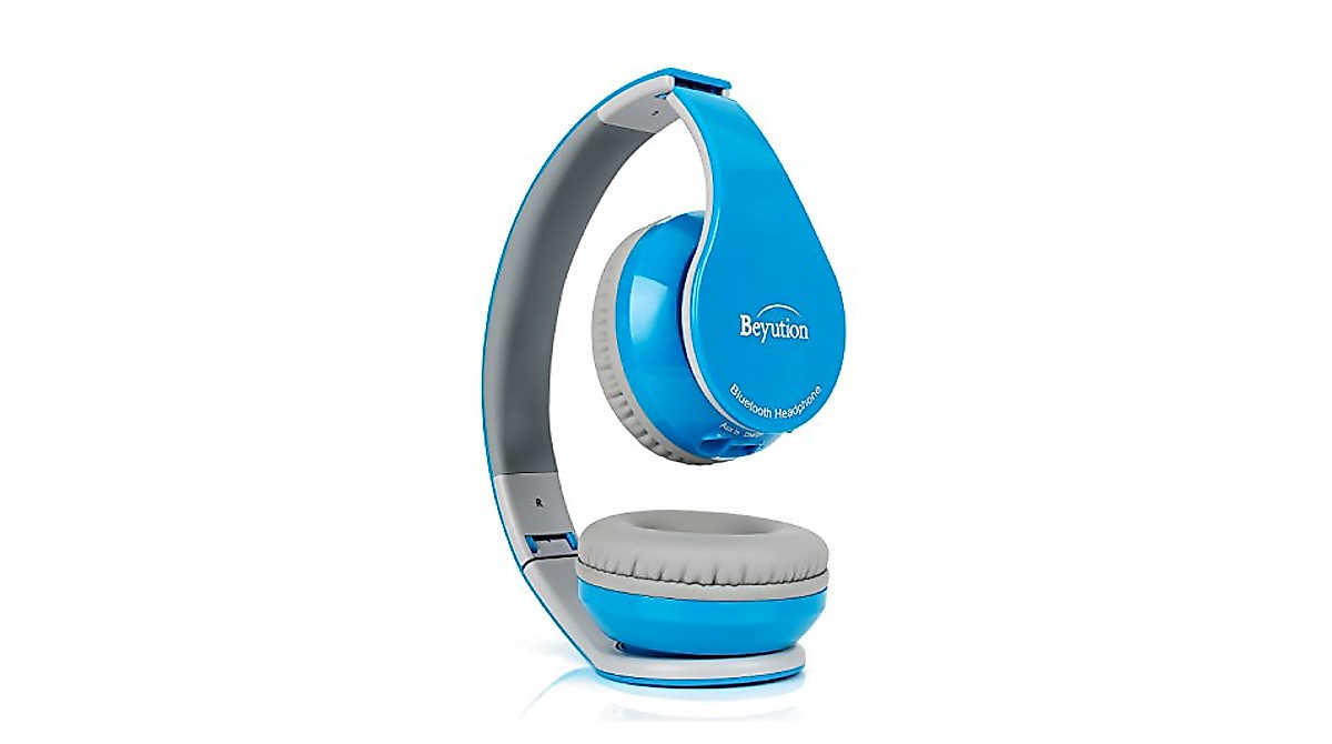Beyution Blue Wireless Bluetooth Headphones with Noise Reduction