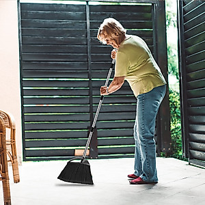 Merkaunis 8 Pcs Heavy Duty Commercial Broom Bulk 52 Inch Indoor Outdoor Broom with Long Handle Heavy Duty Angle Broom with Four-Section Telescopic Rod for Garden Garage House Kitchen Office Floor