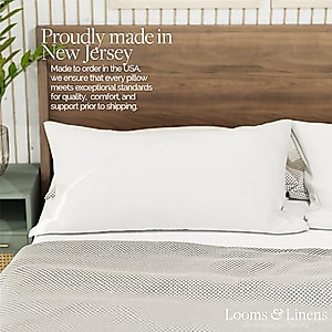 King Size Pillows for Bed Pillows Made in USA by Looms and Linens King Sham Insert Pillow 20 x 36 Flat Sleeping Pillow Insert for Bedroom Washable Pillow Inserts