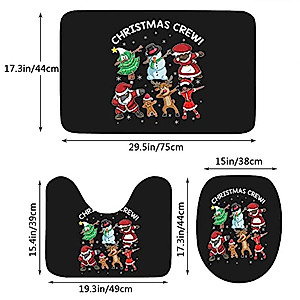 Black Santa Claus Shirt African American Christmas Crew Gift Four-Piece Bathroom Set, Including Square Non-Slip Bath Mat, U-Shaped Mat, Toilet Lid Cover Mat, and A Shower Curtain(4-Piece Set)