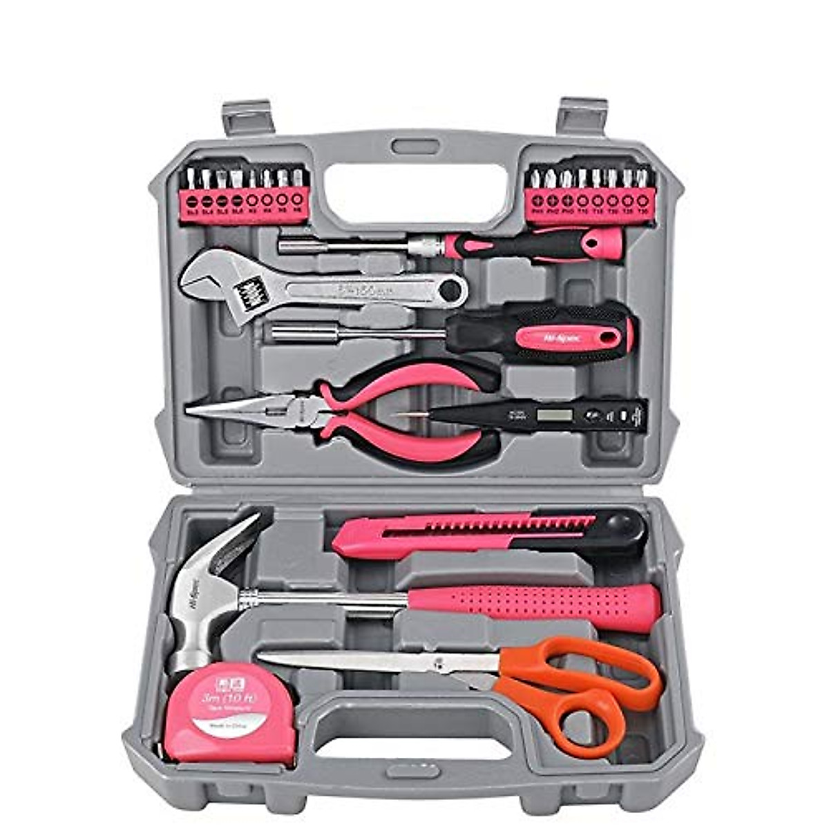 ZRSJ Screwdriver Vise Set, Household Tool Set, Multi-Functional Complete Set of Hardware Tools (Size : 40 Piece Set-Pink)