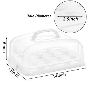 SOUJOY 2in1 Cupcake Carrier, Cupcake Keeper with Lid, Cupcake Holder to Fit 12 Standard-Size Cupcakes, Portable Dessert Container Transports Display Box for Cakes, Pies, Muffin