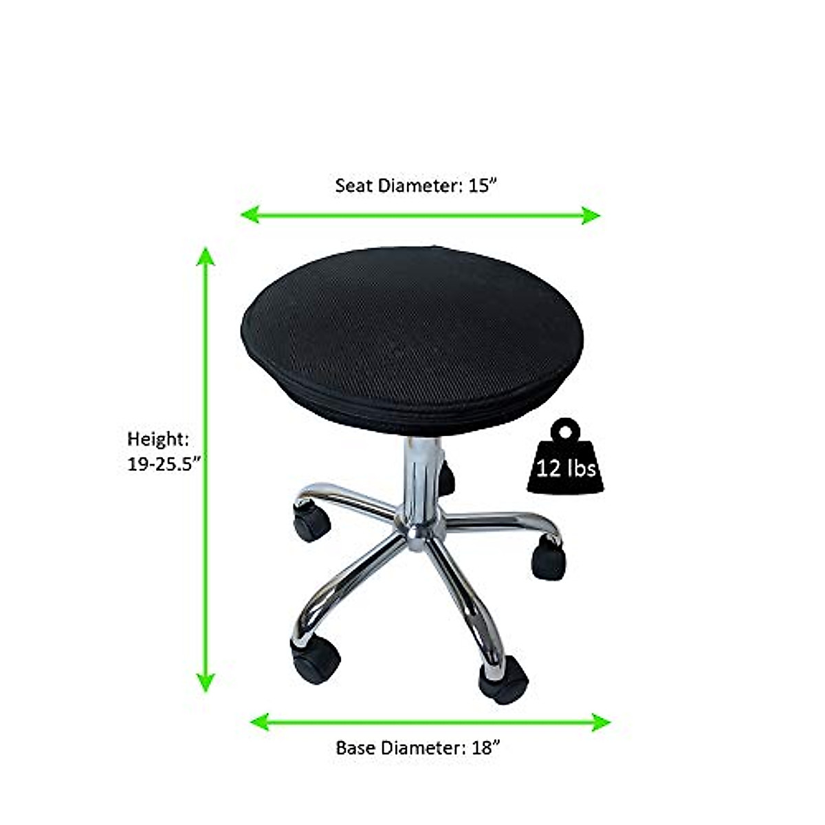 WOBBLE STOOL AIR rolling ergonomic balance ball office chair alternative exercise active stool wheels modern sit stand-up standing desk accessories adjustable height black