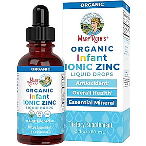 MaryRuth Organics Infant Liquid Ionic Zinc with Organic Glycerin, Zinc Sulfate for Immune Support, Vegan, Formulated for Ages 0-12 Months, 1 Month Supply, 2 Fl Oz