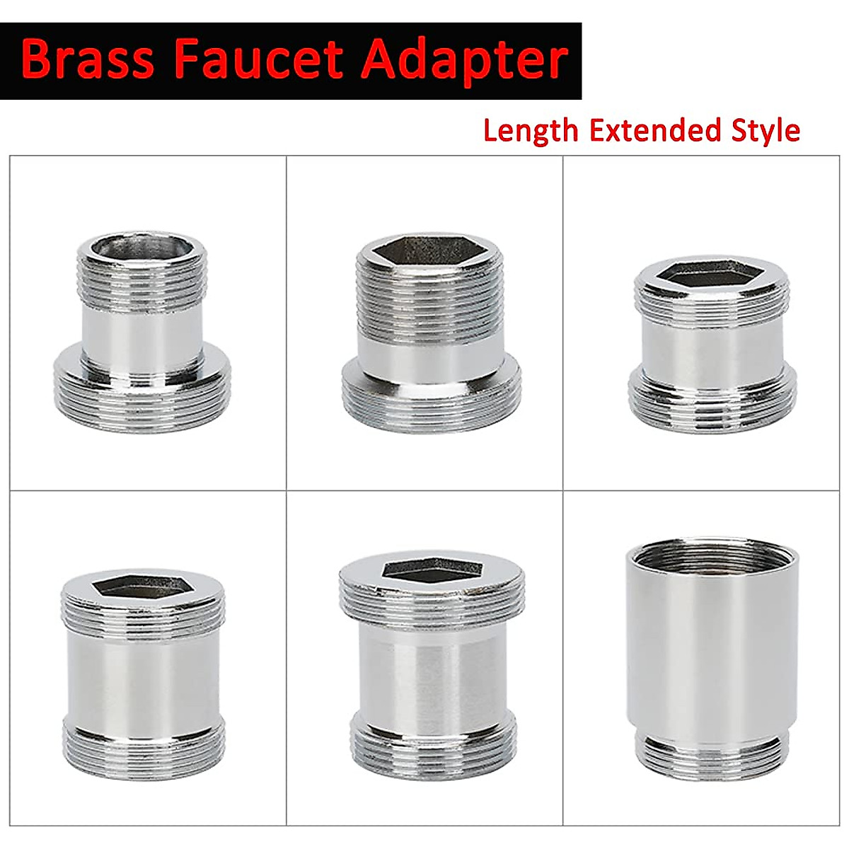 2pcs Brass Faucet Adapter, 22mm Male to 21mm Male NPT Thread, Tap Aerator Connector for Sink Faucet Aerator Water Purifier Adapter Aerator