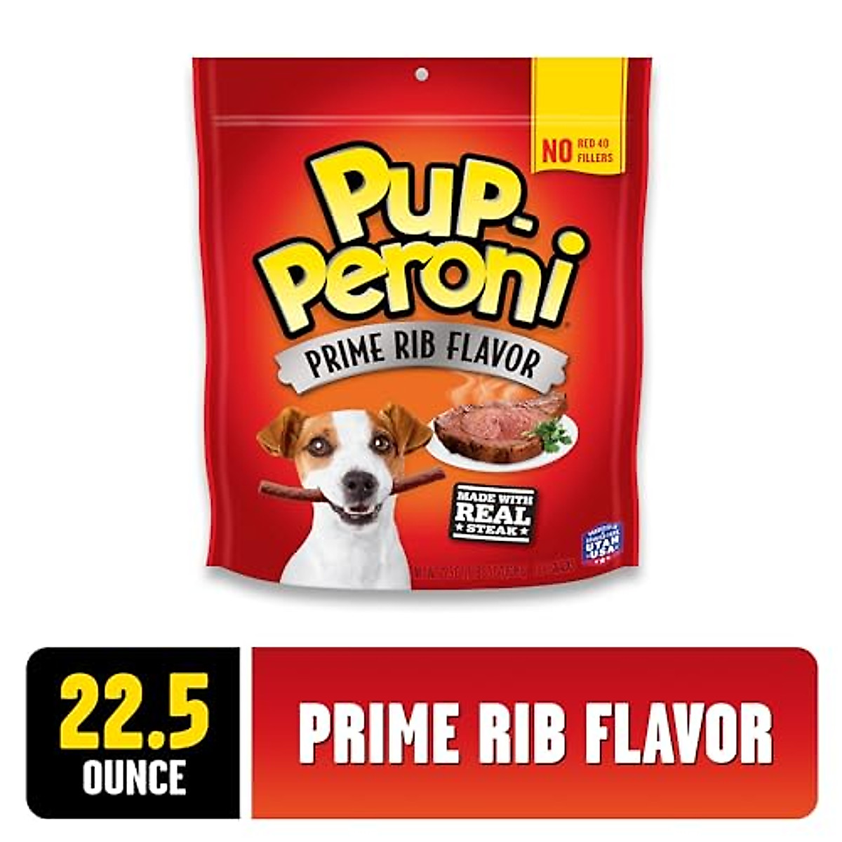 Pup-Peroni Prime Rib Flavor Dog Treats, Made with Real Steak, 22.5 Ounce Bag