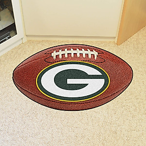 FANMATS 5755 Green Bay Packers Football Rug - 20.5in. x 32.5in. | Sports Fan Home Decor Rug and Tailgating Mat