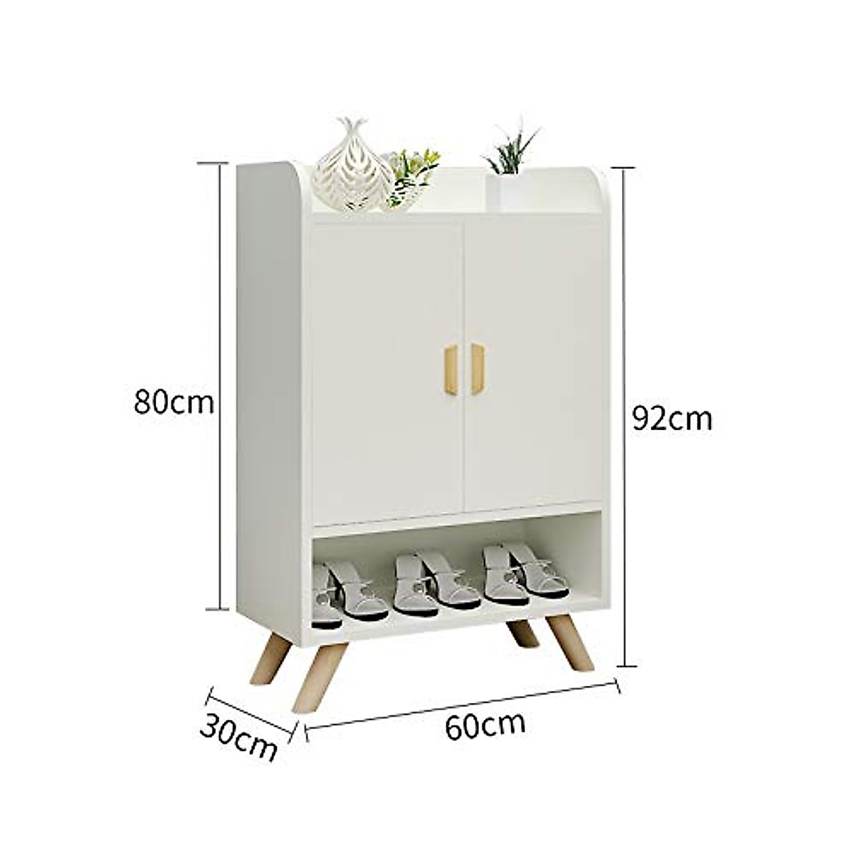 N/A Shoe Cabinet Simple Simple Entrance Hall Door Solid Wood Legged Living Room, Multi-Purpose Storage (Color : E)