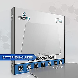 INEVIFIT Bathroom Scale, Highly Accurate Digital Bathroom Body Scale, Measures Weight up to 400 lbs. Includes Batteries
