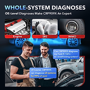 LAUNCH Scanner CRP909X Elite OBD2 Scanner Diagnostic Tool, 2022 Newest, 2-Year Updates ($200 Value), 28+ Services, All Systems Diagnostics, Key Programming, ABS Bleed, Power Balance, Injector Coding