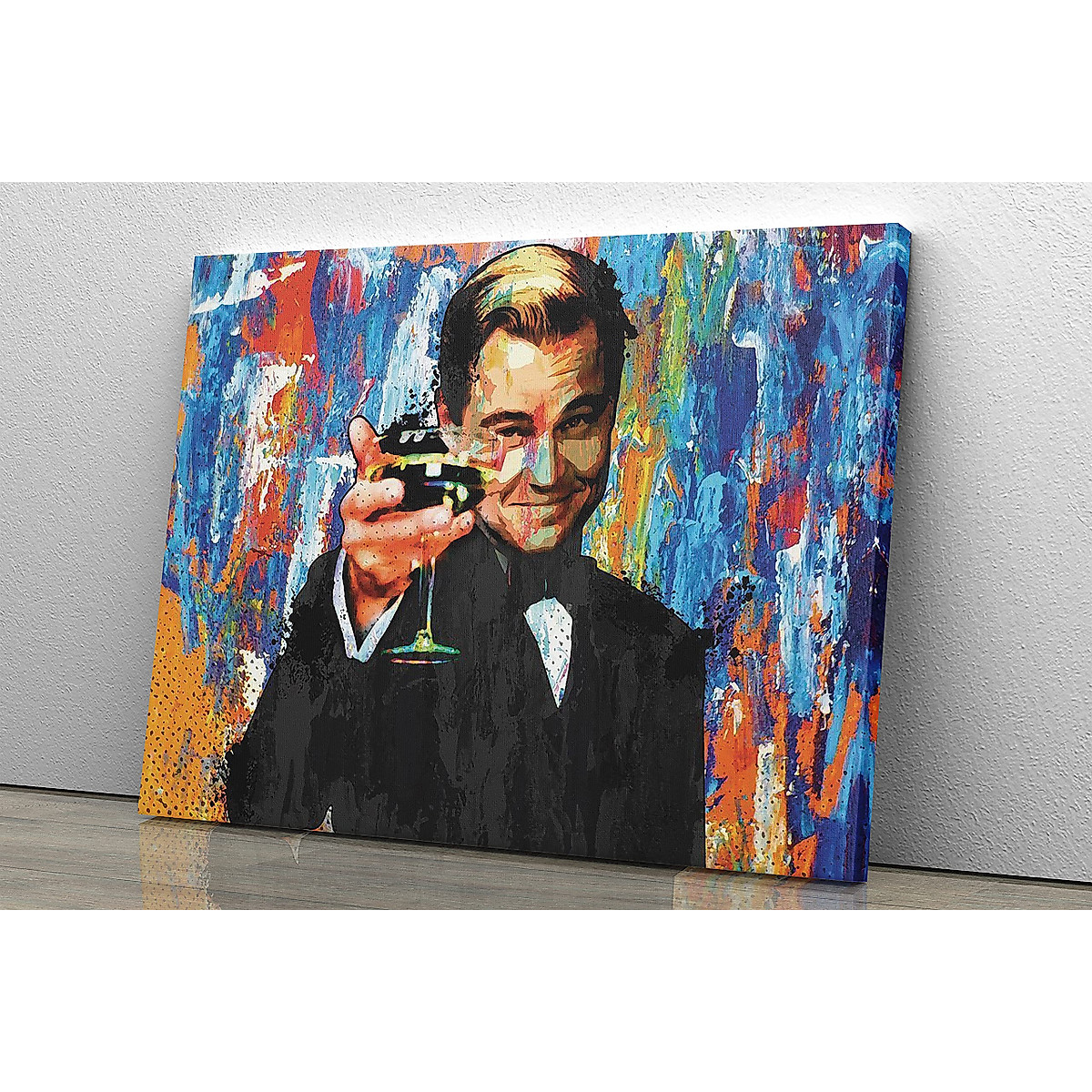 FENIN The Great Gatsby Poster Leonardo Di Caprio Movie Painting Hand Made Posters Canvas Print Wall Art Home Decor (Ready to Hang, 36"x24")