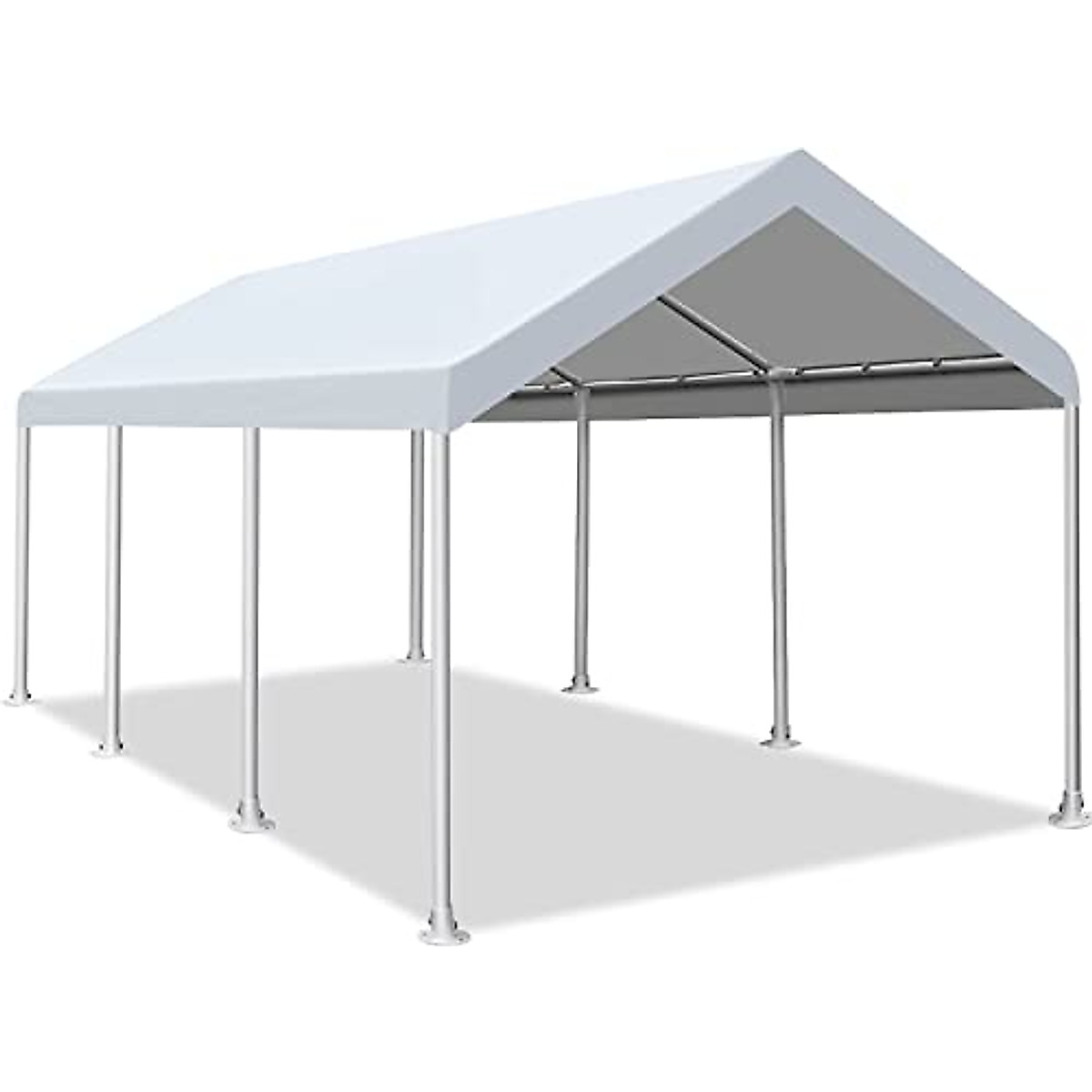 Abba Patio 10 x 20 ft Heavy Duty Carport Car Canopy Garage Boat Shelter Portable Tent for Outdoor Party, Wedding, Birthday, Garden, with 8 Legs Ivory
