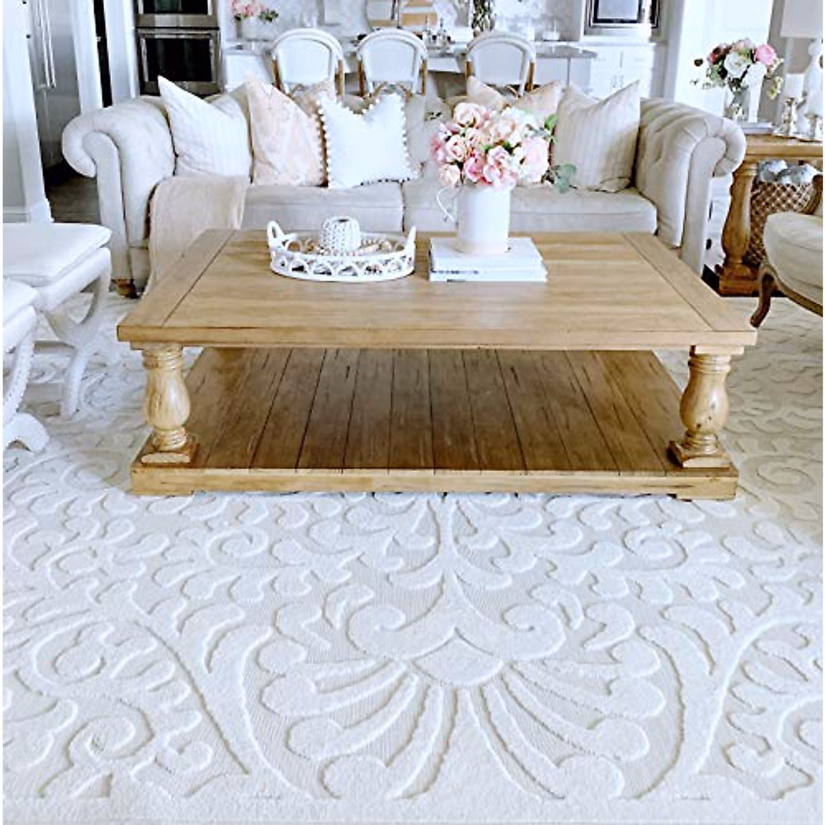 My Texas House by Orian Indoor/Outdoor Bluebonnets Area Rug, 7'9" x 10'10", Natural