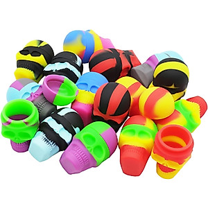 KUVIS Large 500ml 15ml Silicone Wax Containers with Skull Shape Non-stick Jars