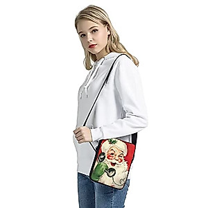 BIGCARJOB Xmas Gifts Crossbody Totebags for Womens Girls,Funny Christmas Santa Claus Print Mini Messenger Bags Zipper Wallet Boys Girls Cute Purse Sling Shooulder Handbags