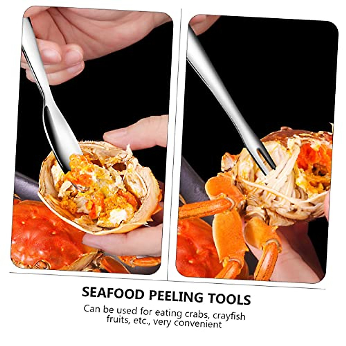 Anneome 3 Pcs Stainless Steel Crab Needle Lobster Crackers Stainless Steel Peeler Seafood Tools Shellfish Forks Shell Picks Crayfish Peelers Stainless Steel Crab Sheller Novel Crab Sheller