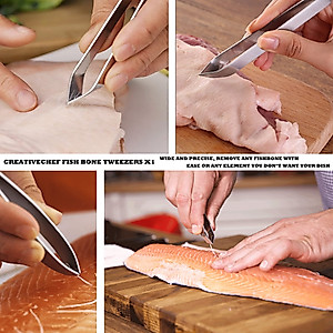 CREATIVECHEF Professional Chef Plating Kit, 5 Piece Culinary Plating Set, Black, Stainless Steel (5 Piece, Black)