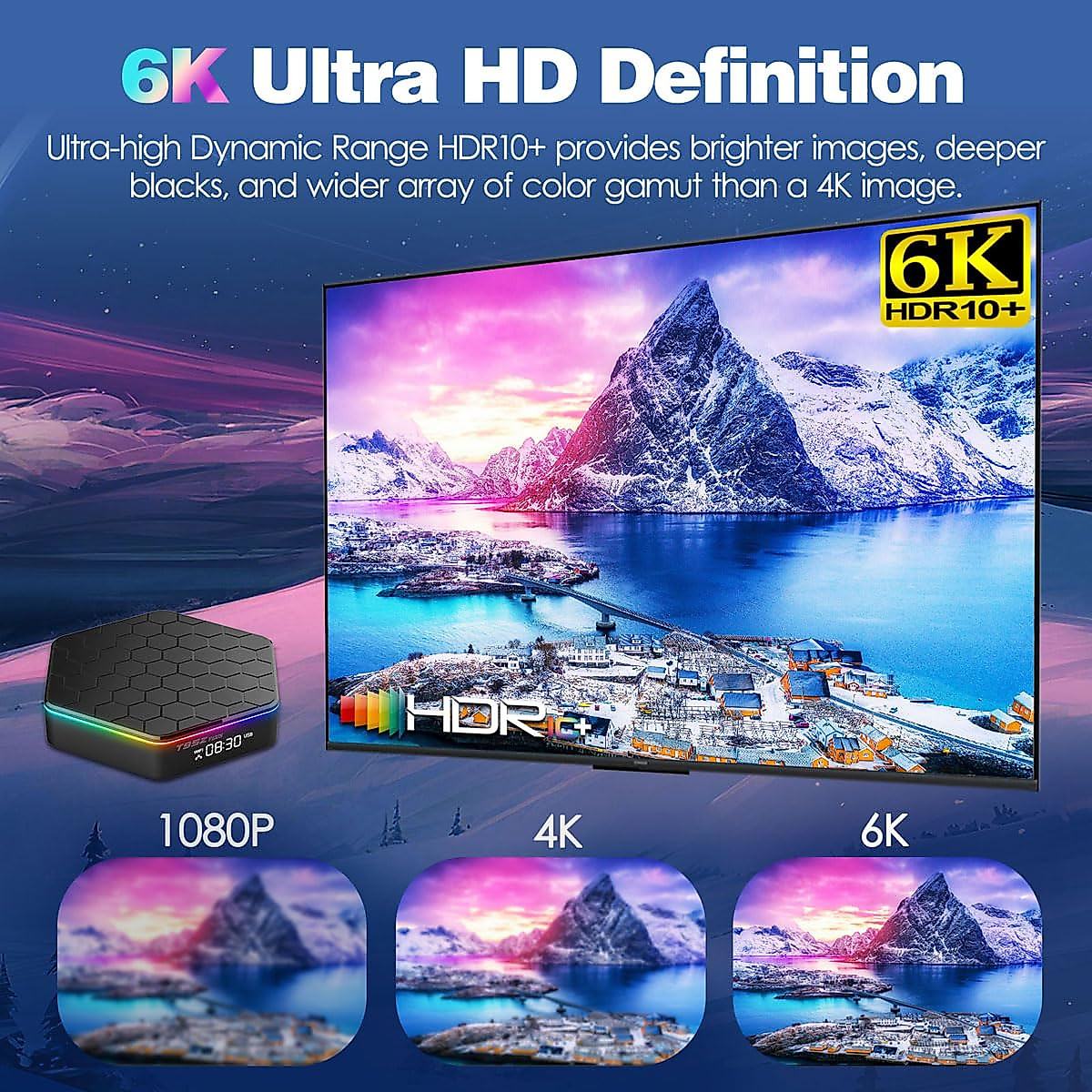 BL Android TV Box 12.0, 2023 Android TV Box 6K 4K Wi-Fi 6 2GB RAM 16GB ROM, T95Z Plus Android Box H618 Quad-core Cortex-A53 2.4G/5G Wi-Fi HDR10+ Bluetooth 5.0 Ethernet USB with Mini Wireless Keyboard