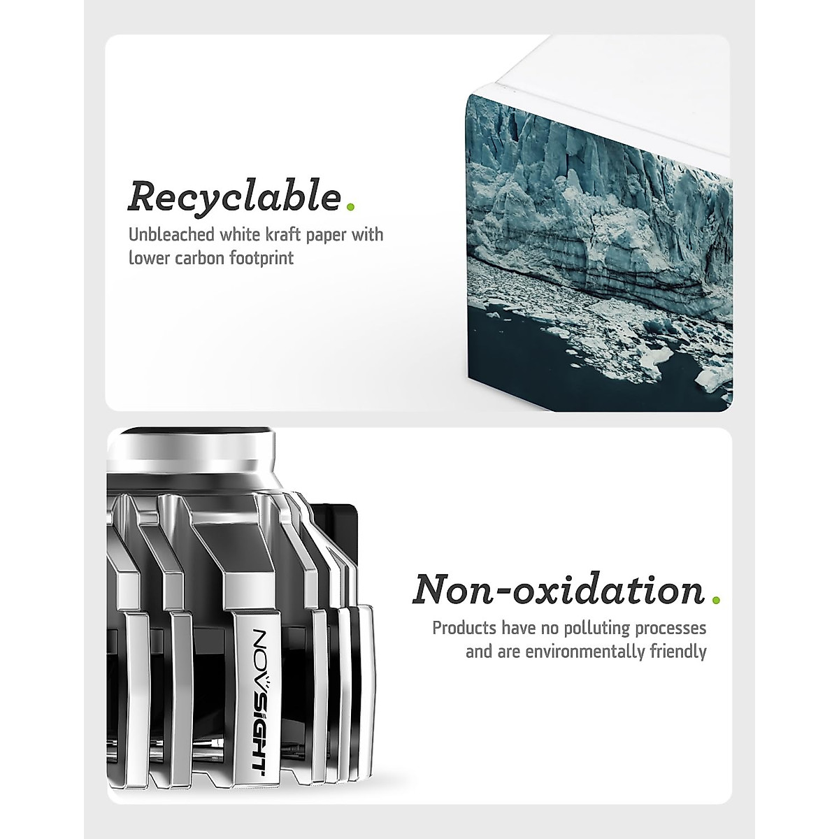 NOVSIGHT H7 Bulb 32000 LM, 140W 6500K Cool White, IP68 Waterproof