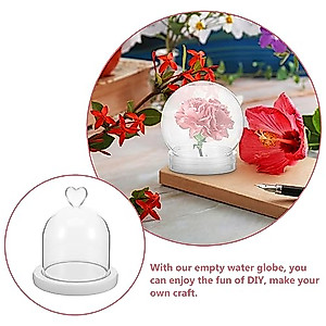 Ciieeo 10pcs Screw Off Cap Water Globe Jar Plastic Globes with Screw Off Cap DIY Clear Plastic Water Globe for Crafts Christmas Home Decoration