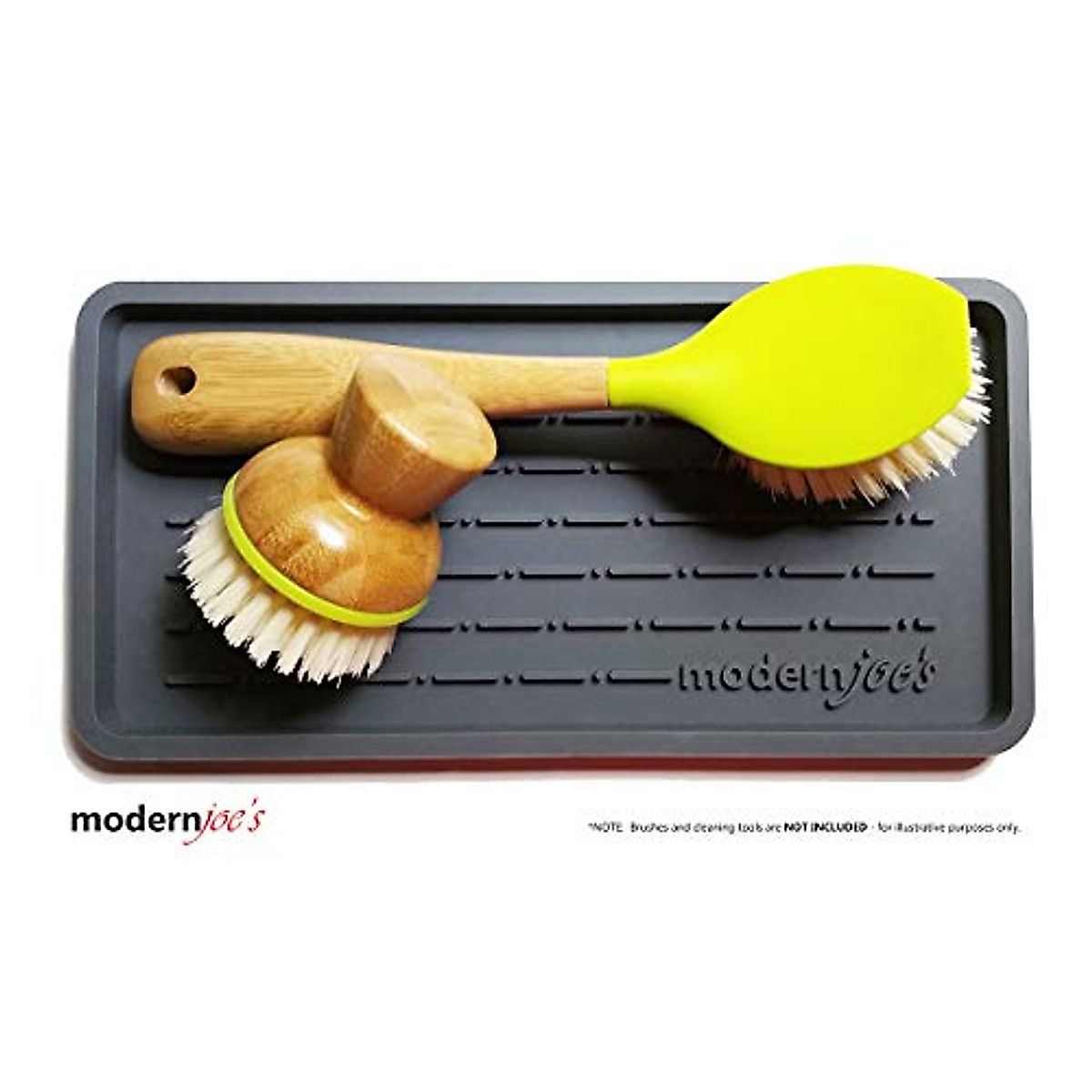 Sponge Holder - Sink Caddy Organizer - Kitchen Bath Vanity Tray - Soap, Cleaning Brush, and Scouring Pad Multi-use Silicone Tray – Non-Slip, Heat Resistant and Dishwasher Safe – 11” X 5.5” - Gray