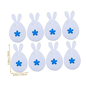 Amosfun 12pcs Spoon Bunny Silverware Shape Chopsticks Flatware Decoration Favor Storage Cutlery Bags Dinner Tableware Party Holder Decorations Fork Rabbit Decorative Bag Easter Holders