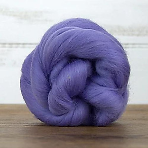 Merino Wool Roving | Premium Combed Wool Top | 22 Micron, Perfect for Felting Projects, Spinning, Wall Hangings and Tapestry (Hyacinth)