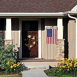 2 Pack Wall Mount Garden Flag Stand Wrought Iron Bird Flag Holder, Post Stand Yard Flag Scroll Hanger, Weather Resistant & Easy Mounting