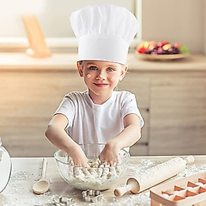 Yolev Chef Hat for Kids Chef Toques Kitchen Chef Caps for Cooking, Baking, Party Favors, Home Kitchen, School, and Restaurant White