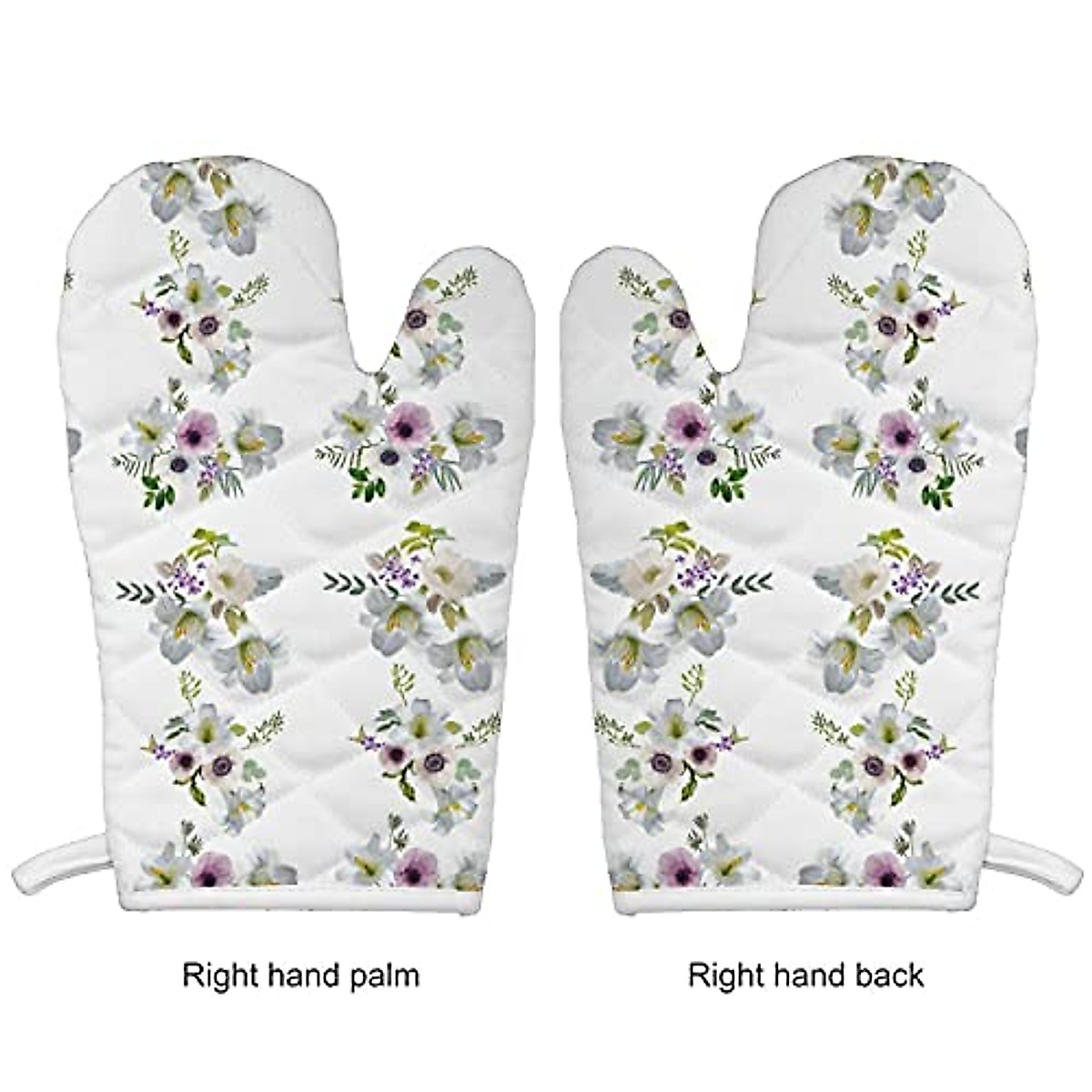 Rifle Paper Co. English Garden Vines Cream Cute Oven Mitts and Pot Holder Sets 2 Pieces Heat Resistant Kitchen Gloves for Baking BBQ Grill Birthday for Mom Women