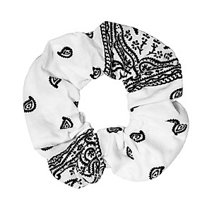 Bandana Print Scrunchies Hair Ties, 5PCS Cotton Hair Elastics for Women