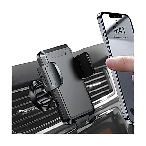 BESULEN Phone Mount for Car, Air Vent Cell Phone Holder Hands Free Cradle, Universal Stable Easy Clamp Phone Holder Mount, Compatible with iPhone 14 13 12 Pro Max and More Smartphones (Black)