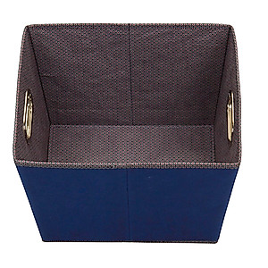 Household Essentials 94 Medium Tapered Decorative Storage Bins | 2 Pack Set Cubby Baskets | Navy Blue
