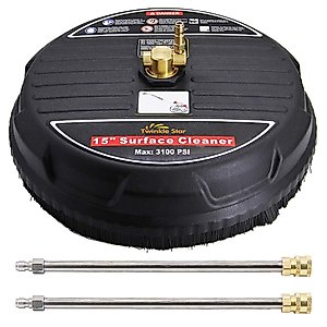 Twinkle Star Pressure Washer Surface Cleaner (15’‘, Black-3100PSI)