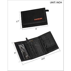 Chameleon Trifold Mens Wallet-Military Tactical Men Wallets- ID Card Holder - Canvas Thin Front Pocket Travel Wallet-Coin Zipper Pocket