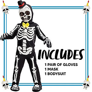 Spooktacular Creations Skelebones Costume (Large (10-12yr)) Black