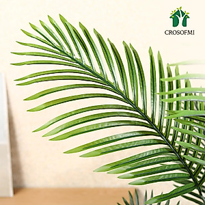 CROSOFMI Artificial Areca Palm Tree 5 Feet Fake Tropical Palm Plant,Perfect Faux Dypsis Lutescens Plants in Pot for Indoor Outdoor Home Office Garden Modern Decoration Housewarming Gift，2Pack